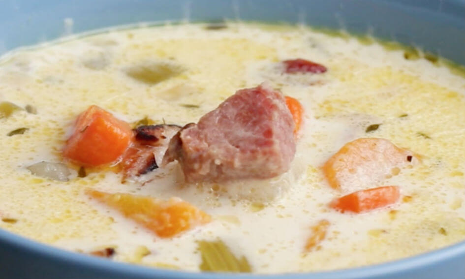 Zin in een lekkere vullende soep? Maak dan eens deze romige ham ...