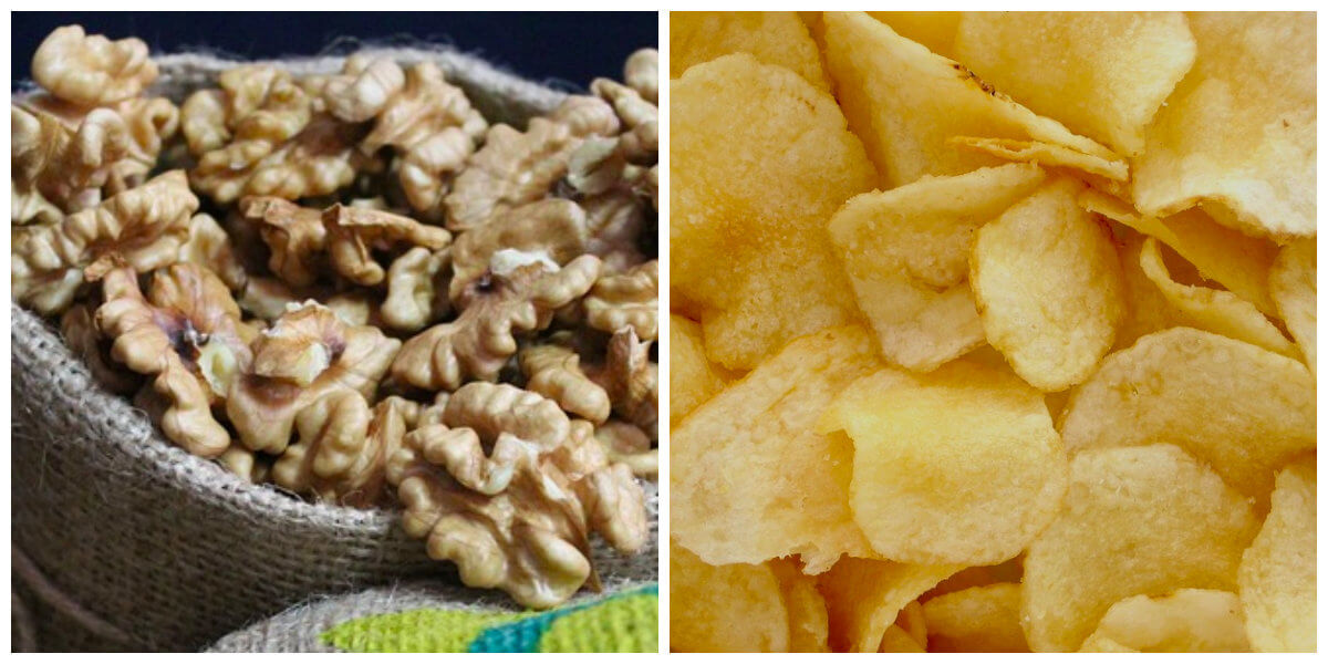 Een handje vol walnoten of naturel chips: wat is gezonder en bevat ...