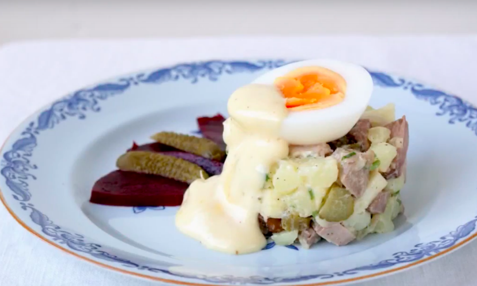 Recept: huzarensalade met zoete aardappel