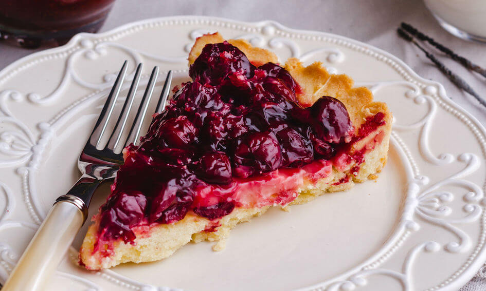 Recept: simpel custardtaartje met kersen