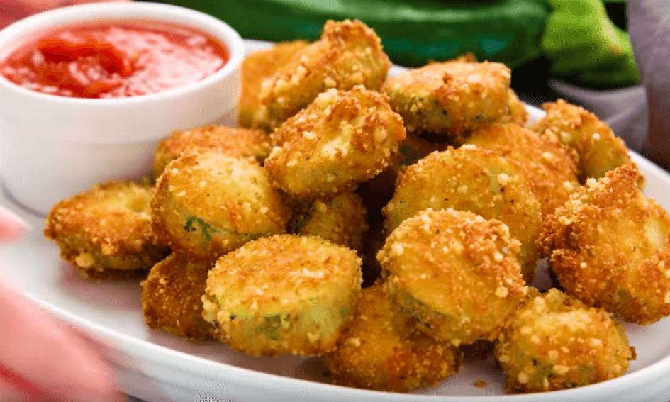 Recept: gefrituurde courgettehapjes met parmezaanse kaas