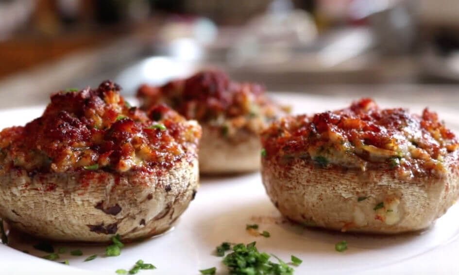 Recept: gevulde champignons met tonijn en manchego