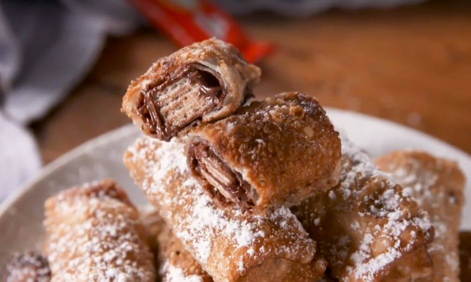 Recept: simpele Kit Kat rolletjes met vier ingrediënten
