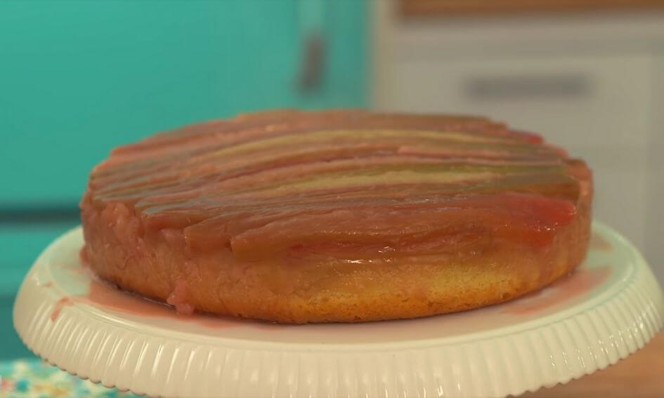 Recept: upside down rabarbercake